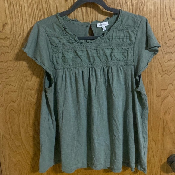Ella Moss | Tops | Ella Moss Sage Green Peasant Top With Eyelet Details ...